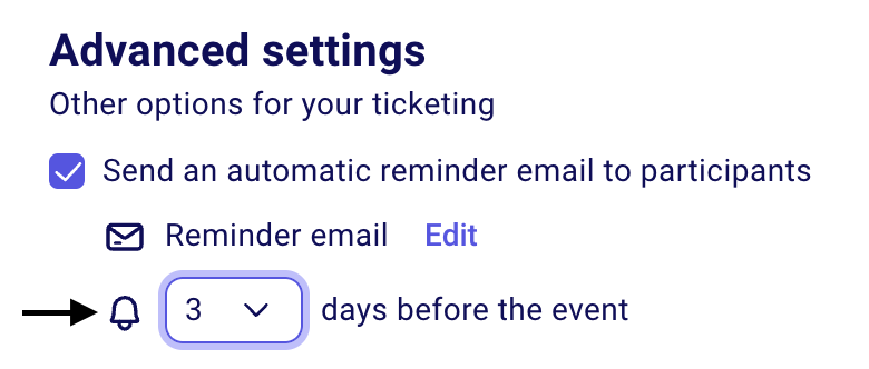Configuring a reminder email